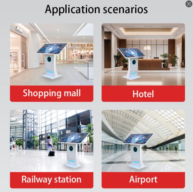 Multiple touch screen kiosks in public space