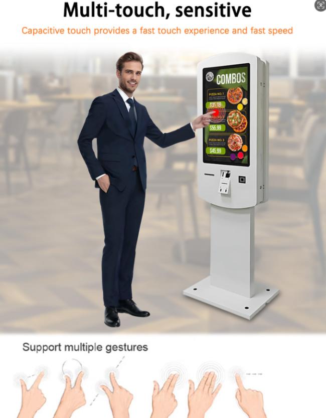 Close-up of kiosk touch screen interface