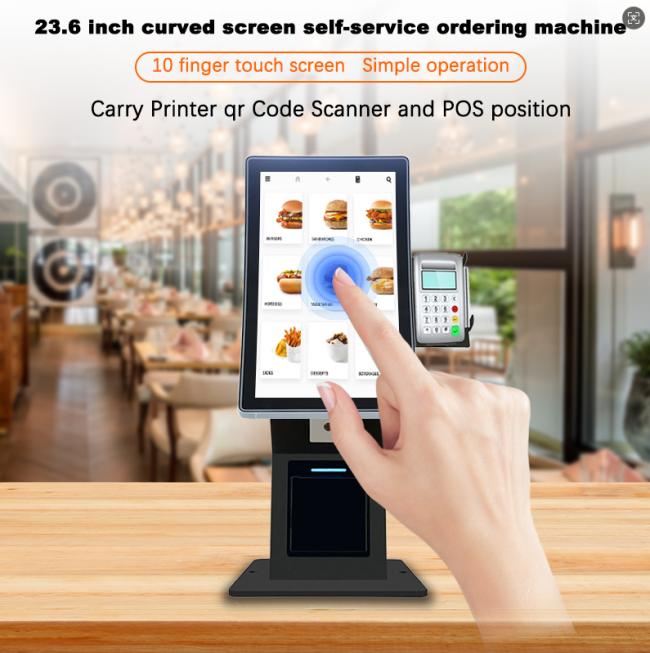 23.6 Inch Curved Touch Screen Kiosk - Close-up View