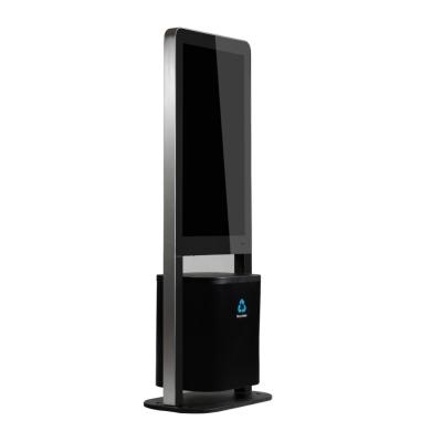 China Black High Resolution Floor Standing Lcd Digital Signage With Trash Can for sale