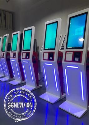 China 27 Inch Led Light Decor Self Service Touch Screen Kiosk Windows QR Scanner Printer for sale