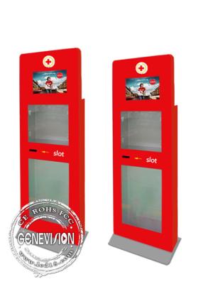 China Advertising Standee Hd Touch Screen Kiosk Digital Signage Totem With Emergency Kit Box for sale