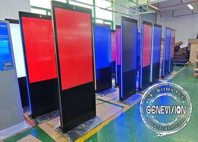 China 49" AG Vidrio LCD Quiosco de publicidad con cámara y 450nits LED Light Bar Decoración de tira en venta