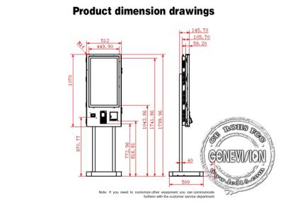 China Pantalla de menú Android de 24 pulgadas todo en una máquina de ordenar comida restaurante quiosco de autoservicio en venta