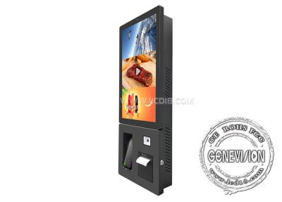 24 Inch Android NFC Scanner Portrait Restaurant Self Service Ordering Kiosk , Smart Payment Kiosk With Card Reader