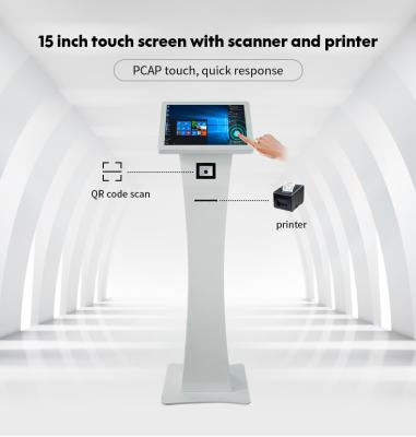 China Free Standing 21.5 Touchscreen Self Service Kiosk With Thermal Printer for sale
