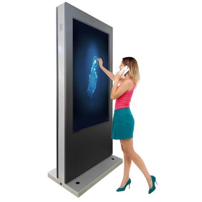 China 55 inch Outdoor Vertical Touch Screen Kiosk Digital Advertising Screen For Smart City for sale