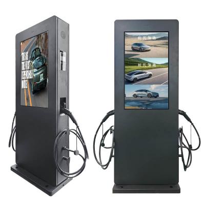 China 43 Inch 22KW Double Electric Car EV Charger Outdoor Digital Signage With OCPP 1.6 or 2.0 for sale
