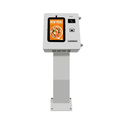 China 15.6inch Cashless Payment Kiosk with Inbuilt Sticker Printer Camera Microphone NFC and QR Code Scanner Waterproof for sale