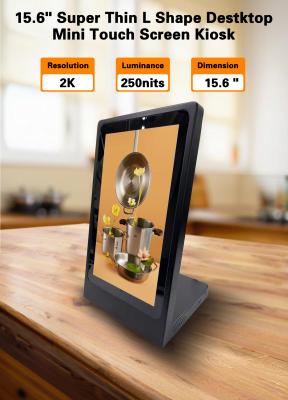 Китай 15.6 дюймовый настольный верх L напечатанный LCD PCAP Touch Digital Signage Display портативный сенсорный экран меню Монитор для ресторана и розничной торговли продается