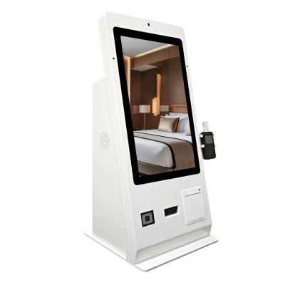 China 24inch Hotel Reception Desk Card Dispenser Self Check In Out Payment Machine with Camera for sale