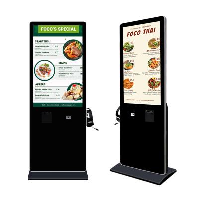 China 43-inch Floor Standing Nano Film Touch Display Hospital Self-Service Queue Machine with Ear Phone Popular Signage for sale