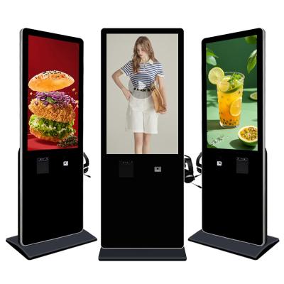 China 43-inch Floor Standing Nano Film Touch Display Hospital Self-Service Queue Machine with Ear Phone Popular Signage for sale