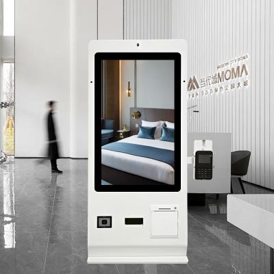 China 24 Inch Card Dispenser Machine NFC Card Dispenser Hotel Self Check in Kiosk with Card Dispenser QR Code Scanner for sale