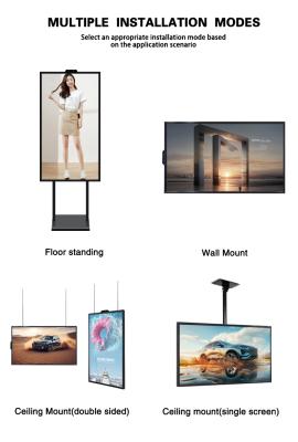 China 49 Inch High Brightness Floor Stand LCD Screen Digital Signage Advertising Display Kiosk for sale