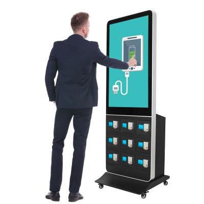 China 43/49/55 Inch Vertical Charging Advertising Display - High-Definition Digital Signage with Built-in Charger, Supports iPhone (iOS) & Android Smartphones for Retail, Mall, Restaurant Use for sale
