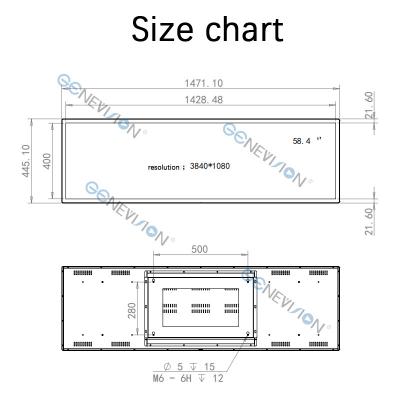 China 58.4inch 4K Wall Mount PCAP Touch Screen LCD Stretched Display Monitor with HDMI in for sale