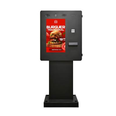 China 24 Inch Intel i3 Standing Streamline Self Service Kiosk with Printer for Outdoor Transactions for sale