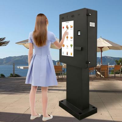 China 24 Inch Intel i3 Standing Streamline Self Service Kiosk with Printer for Outdoor Transactions for sale