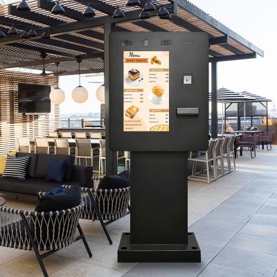 China 24 Inch Intel i3 Standing Streamline Self Service Kiosk with Printer for Outdoor Transactions for sale