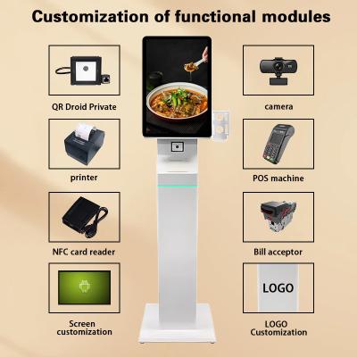 China 3 in 1 Wall Mount Table Floor Stand Self Ordering Touch Screen Kiosk Android Computer System for sale