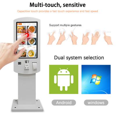 China 32" Interactive Self-Service Ordering Kiosk, Vertical Dual-Sided Touch Screen for Restaurants – Fast & Easy Food Ordering System, Commercial Digital Menu Display for sale