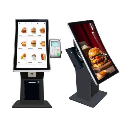 China 23.6 Inch Curved Screen Popular Touch Screen Self Service Order Kiosk Desktop Payment Kiosk Check in Check Out Kiosk for sale