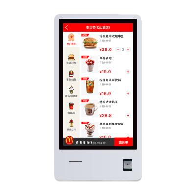 China 32 Inch Touch Screen SDK Enabled Self Service Restaurant Self Ordering Kiosk POS Scanner Cashless Payment Terminal Metal Case for sale