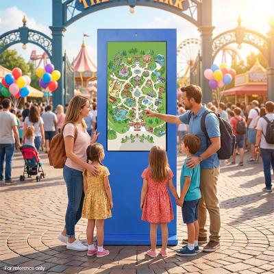 China Outdoor Floor Standing Digital Signage Totem with 3000nits Sunlight Readable Display 5MP Camera and Auto Dimming Light Sensor for sale