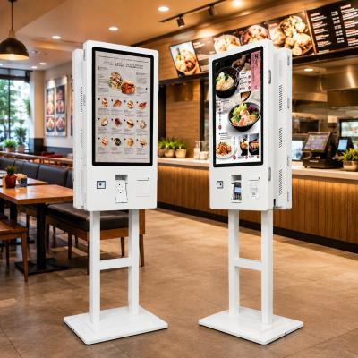China 32 inch Double Sided Self Service Touch Screen Kiosk with Thermal Printer for Restaurants for sale