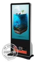 China Slim Thin Touch Screen Digital Signage Wifi Android System Metal Case Interactive Three Screen for sale