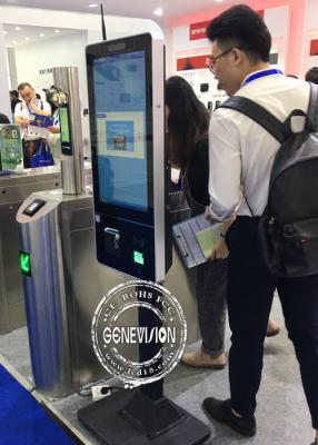 China Vloer Bevindend Touch screen Zelf het Bestel- POS van de Betalings Eindkiosk Systeem 32“ Zwarte Kleur voor Benzinestation Te koop