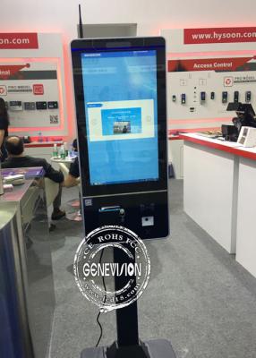 China Vloer Bevindend Touch screen Zelf het Bestel- POS van de Betalings Eindkiosk Systeem 32“ Zwarte Kleur voor Benzinestation Te koop