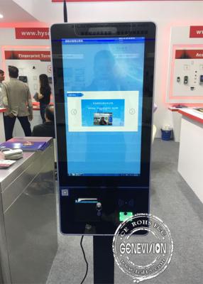 China Floor Standing Touch Screen Self Ordering Payment Terminal Kiosk POS System 32" Black Color For Gas Station for sale