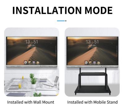 중국 65 인치는 인터랙티브 화이트보드, 안드로이드에게 9 현명한 평판 10/20 터치 포인트 적외선 흑색 컬러를 보내게 했습니다 판매용