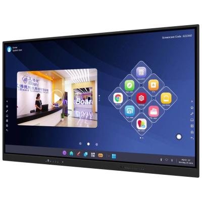 China 65 75 86 98 Inch LCD Smart Board Interactive 4mm Tempered Glass Android Windows 10/11 Pro Touch Finger Smart Monitor for sale