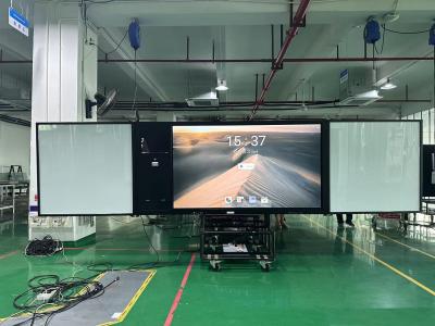中国 75インチインタラクティブディスプレイ アンドロイド ウィンドウズ マルチタッチ 4K UHD LED 黒板 スマートホワイトボード カメラ マイク スキャナー ビジュアライザー 販売のため