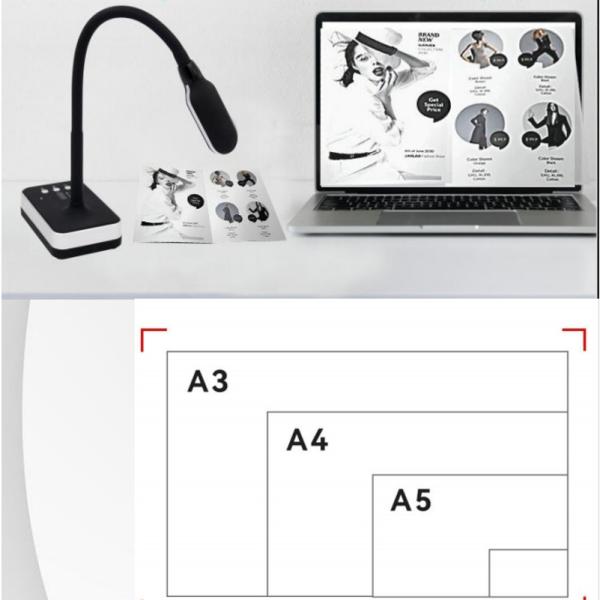 USB 2.0 비주라이저 문서 카메라 스캐너 A3 A4 A5 크기