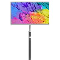 China Portable Smart Screen 32 Inch Multi Touch LCD Display Rechargeable moveable Smart TV Screen for sale