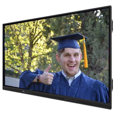 China Multi Touch Screen Anti Glare Mobile Stand Lcd Digital Interactive Smart Board 55 65 75 Inches Interactive Flat Panel for sale
