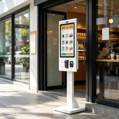 China Capacitive Touch Self-Service Ordering Kiosk with QR Scanner Camera Receipt Printer for sale