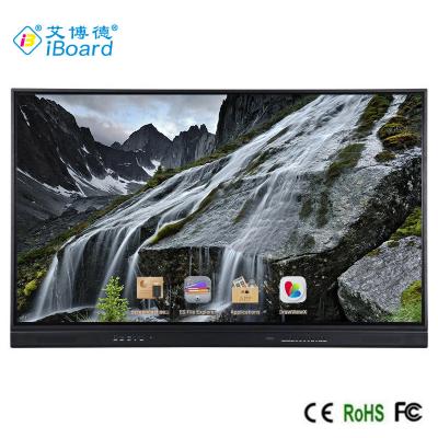 China 65 Inch LED Interactive Whiteboard, Android 9 Smart Flat Panel 10/20 Touch Points Infrared Black Color for sale