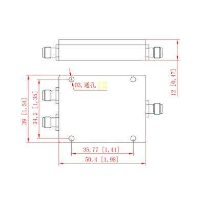 China 500-6000MHz SMA de 2 vias Divididor de potência Wilkinson feminino para sistema de segurança pública à venda