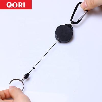 Cina Deyi Badge Reel Heavy Duty Retracibile Keychain ID Badge Reels Retracibile Carabiner Badge Holder Cord d'acciaio in vendita