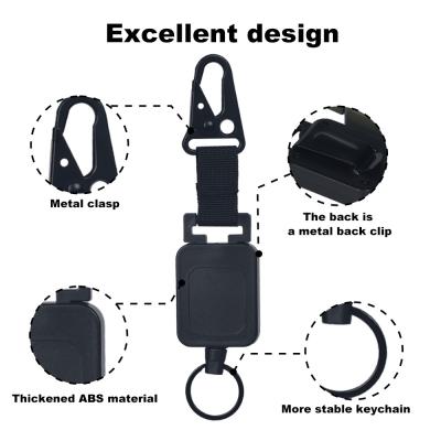 Cina Deyi Badge Reel Heavy Duty Carabiner Badge Holder Estensibile Badge Reel ID Holder Anello chiave Acciaio rimontabile in vendita