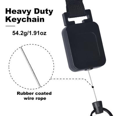 Cina Deyi Badge Reel Heavy Duty Carabiner Badge Holder Estensibile Badge Reel ID Holder Anello chiave Acciaio rimontabile in vendita