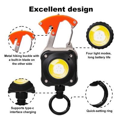 China Deyi Badge Reel Retractable Keychain With Belt Clip Heavy Duty 360° Swivel Carabiner Key Chains Impact Resistance ID for sale
