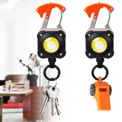 China Deyi Badge Reel Retractable Keychain With Belt Clip Heavy Duty 360° Swivel Carabiner Key Chains Impact Resistance ID for sale