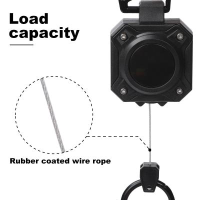 China Deyi Badge Reel Impact Resistance ID Badge Reels Wire Rope Key Ring Aluminum Ring Carbon Fiber-Texture for sale