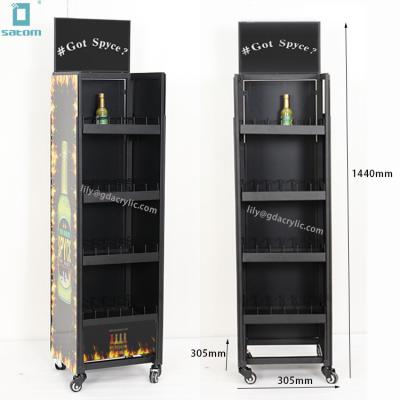 中国 Multi layer wire meash super market liquor wine metal display stand liquor store display rakcs 販売のため